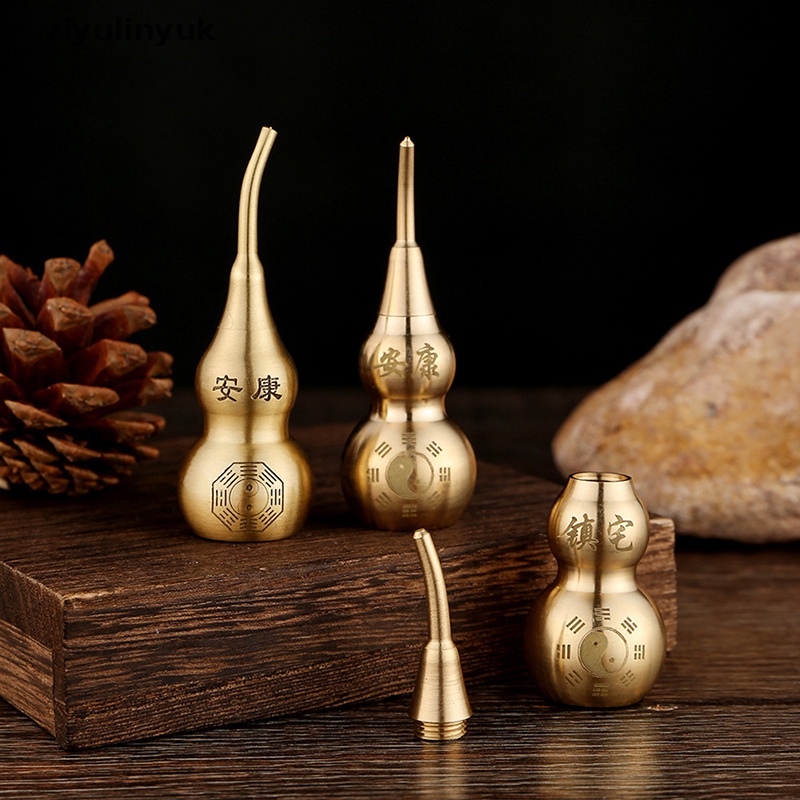 ziyulinyuk Chinese Good Luck Brass Gourd Figurine Feng Shui Home Decor ...