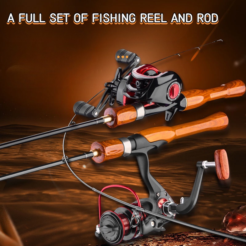 Bait Casting Reel Fishing Ultra-Light Carbon Lure Rod Full Set Gear ...