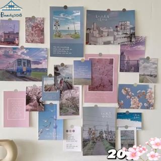 1 Set/15pcs Decorative Postcards Background Wall Art Paper Cards Photo ...