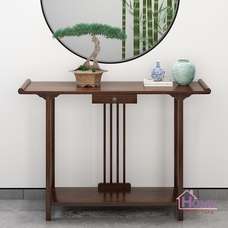 🍁New Chinese Style a Long Narrow Table Solid Wood Console Tables Zen Modern Console Strip 🍁 ...