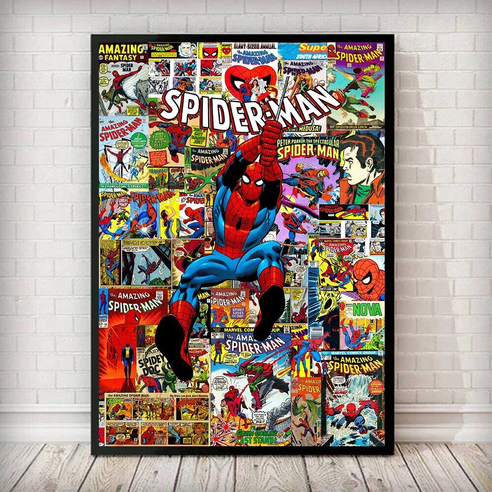 Creative Marvel Comic Spiderman Posters And Print Superhero Canvas 
