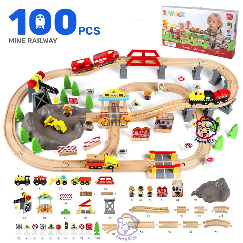 Premium 70Pcs or 80Pcs Wooden Electric Train Track Toy Set/ Magnet ...