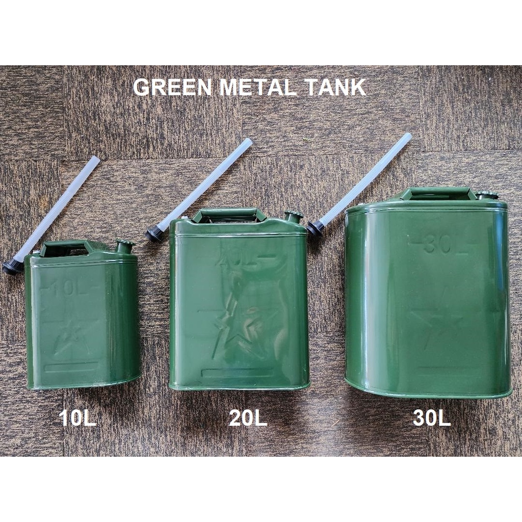 Quality Green Metal Flexible Spout Petrol Tank Diesel Gasoline Water Oil Barrel 10L 20L 30L ...