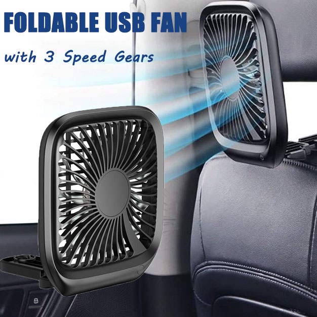 Hangable Back Rear Seat Fan USB Car Headrest Fan Silent Kipas Kereta ...