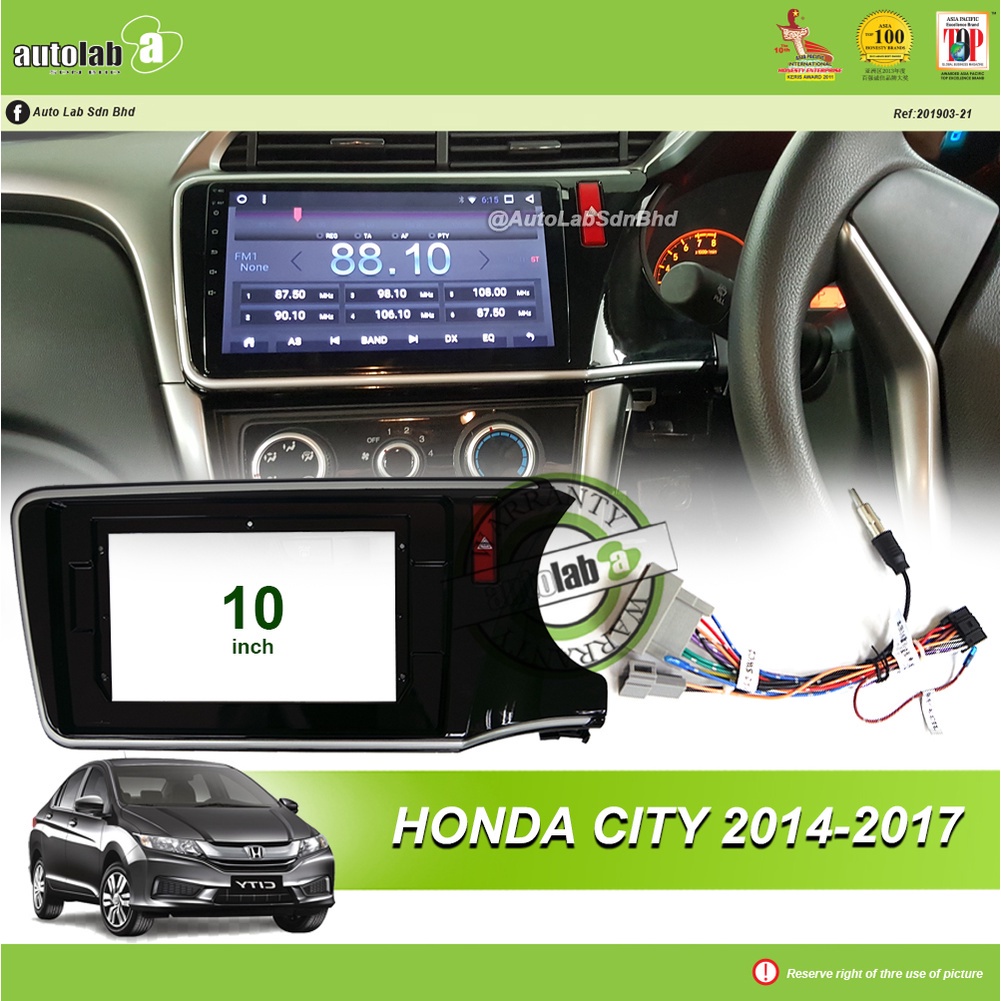 Android Player 10" Casing Honda City 2014-2017 (Low Spec - with Socket ...