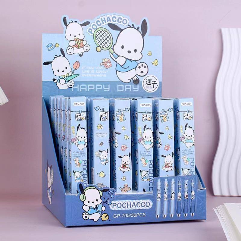 2 styles Sanrio Pochacco Hangyodon Gel Pen Set Soft Touch Holding 0.5mm ...