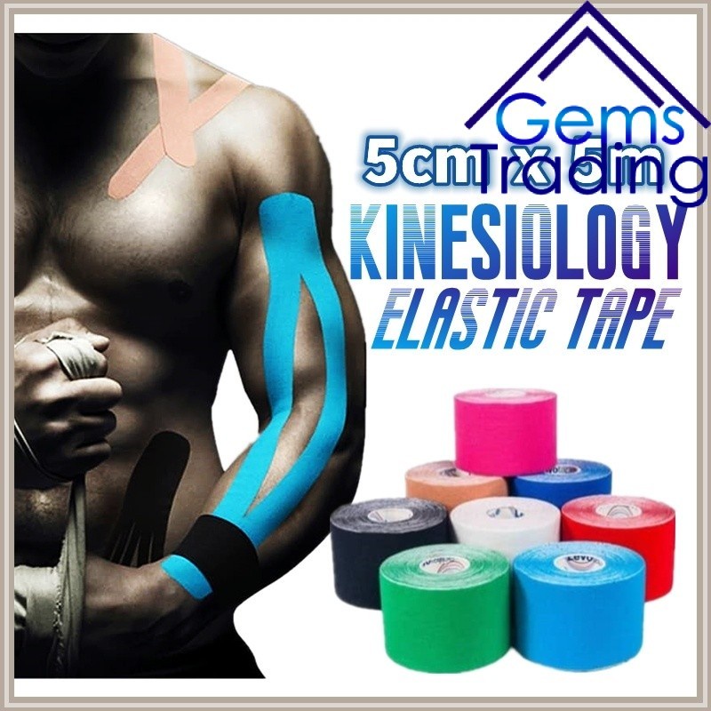 Kinesiology Sport Elastic Tape Physio Strapping Muscle Tape 5cm x 5m ...