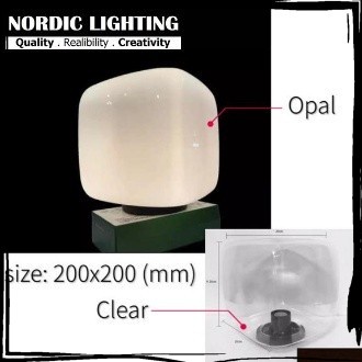 S Size Opal/Clear Square Outdoor Pillar Light Nordic Lighting ...