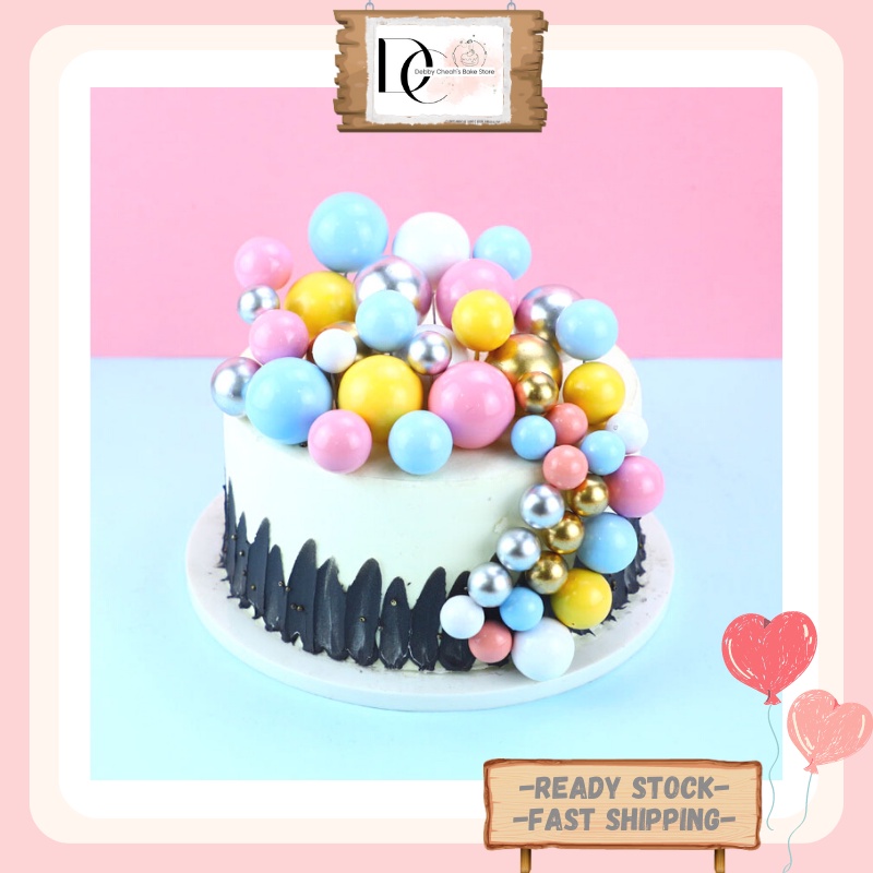 Color Ball Cake Decoration Cake Topper Bola Warna Kek Hiasan Color ...