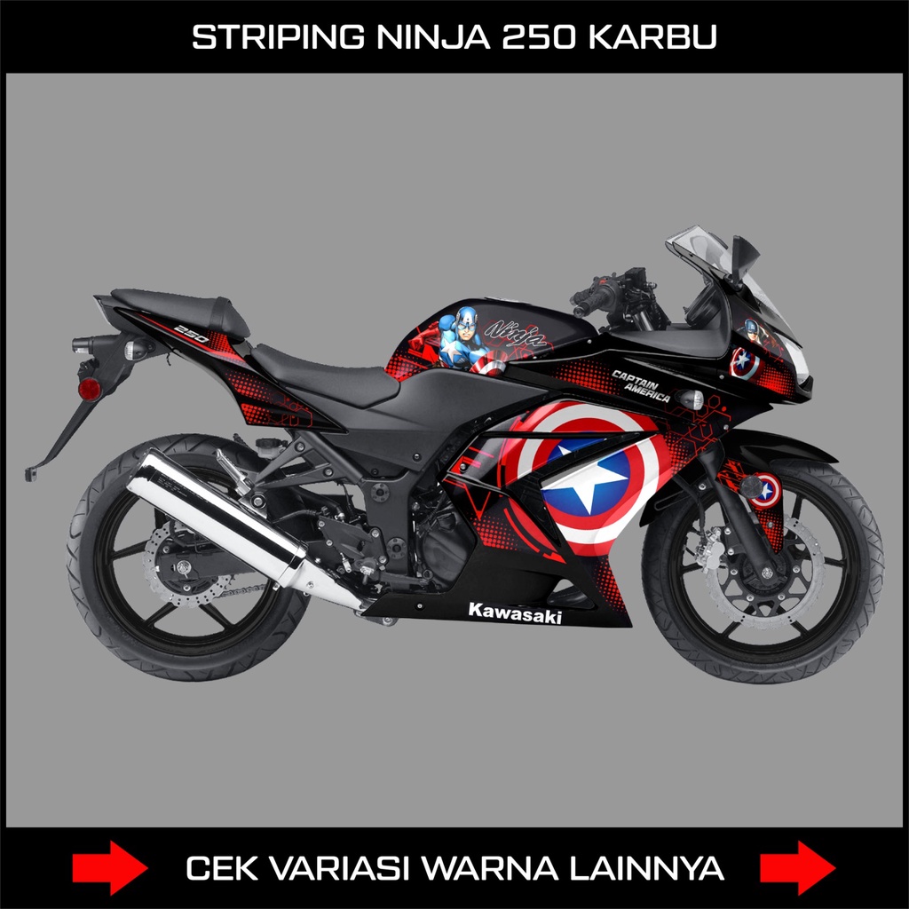 Striping Kawasaki Ninja 250 Carburetor Variation Captain America/Decal ...