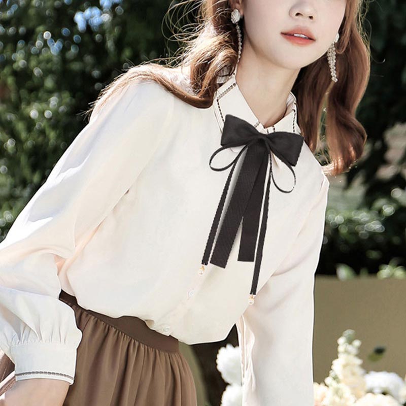 Women's Bow Ties Black Ribbon Necktie JK Style School Uniform Dress ...