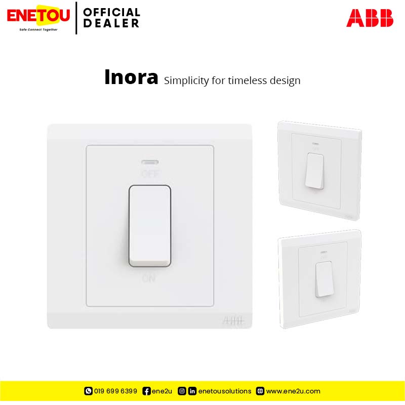 ABB INORA BL111S 20AX 1G 1-WAY DP SWITCH illuminated, WHITE | Shopee Malaysia