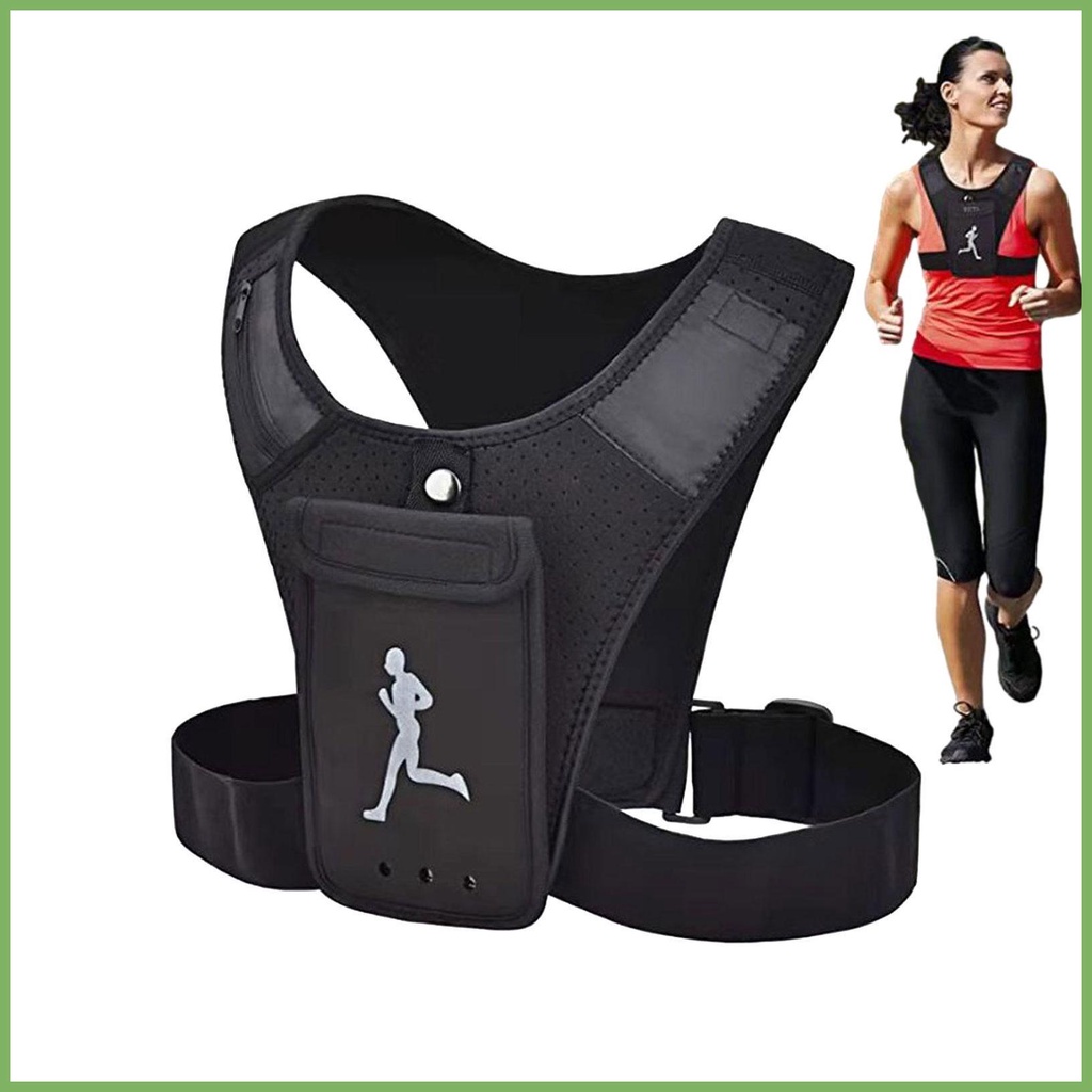 Running Vest Phone Holder Breathable Vest Jogging Sport Chest Multi ...