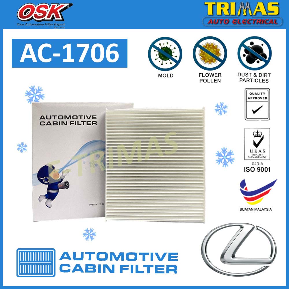 OSK Cabin Filter Lexus RX200T RX450H 2015-2019 Penapis Air Cond Kereta ...