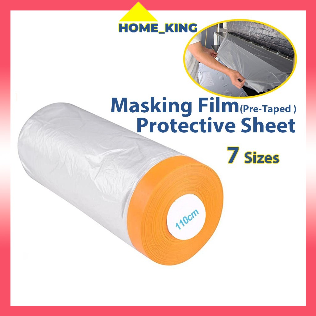 Home King Multipurpose Masking Film with Tape Painting Protection ...