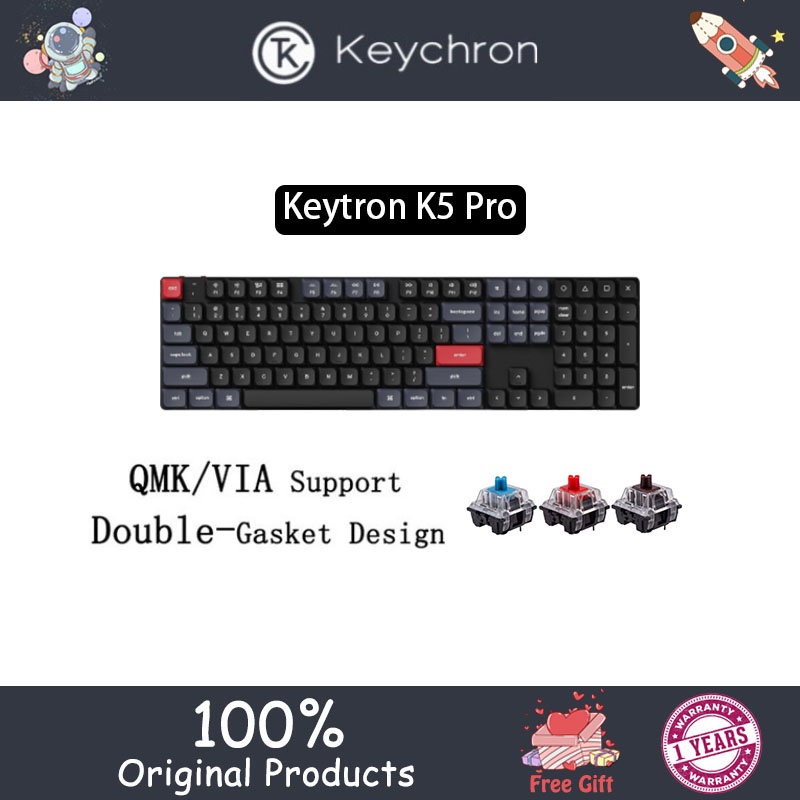 keychron K5 Pro QMK/VIA Wireless 108 Key Bluetooth 5.1 Custom ...