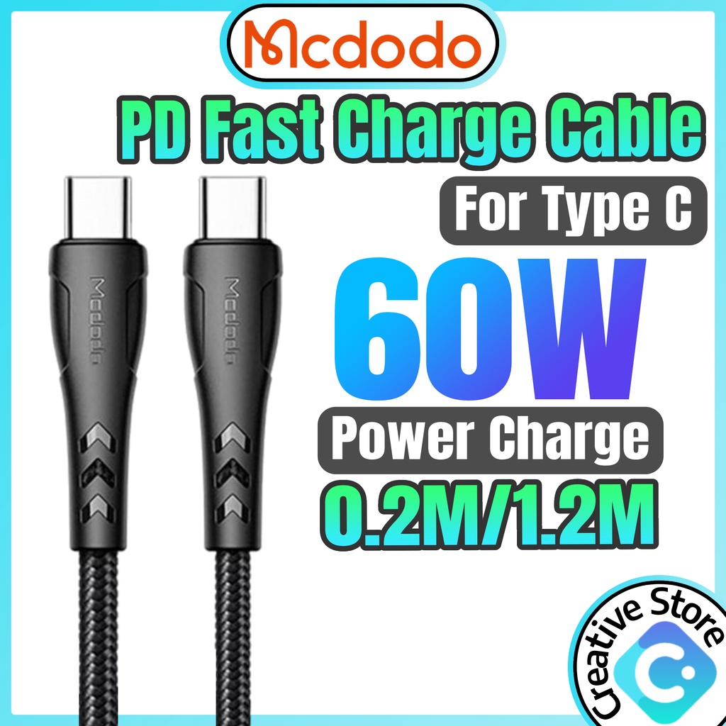 Mcdodo Cable Type C to Type C Cable 60W Fast Charging Cable Short Cable ...