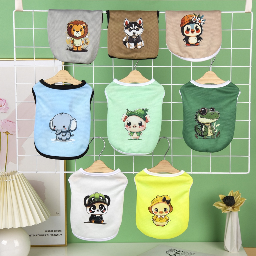 Pet clothing cute animal print male and female universal cheap cat dog ...