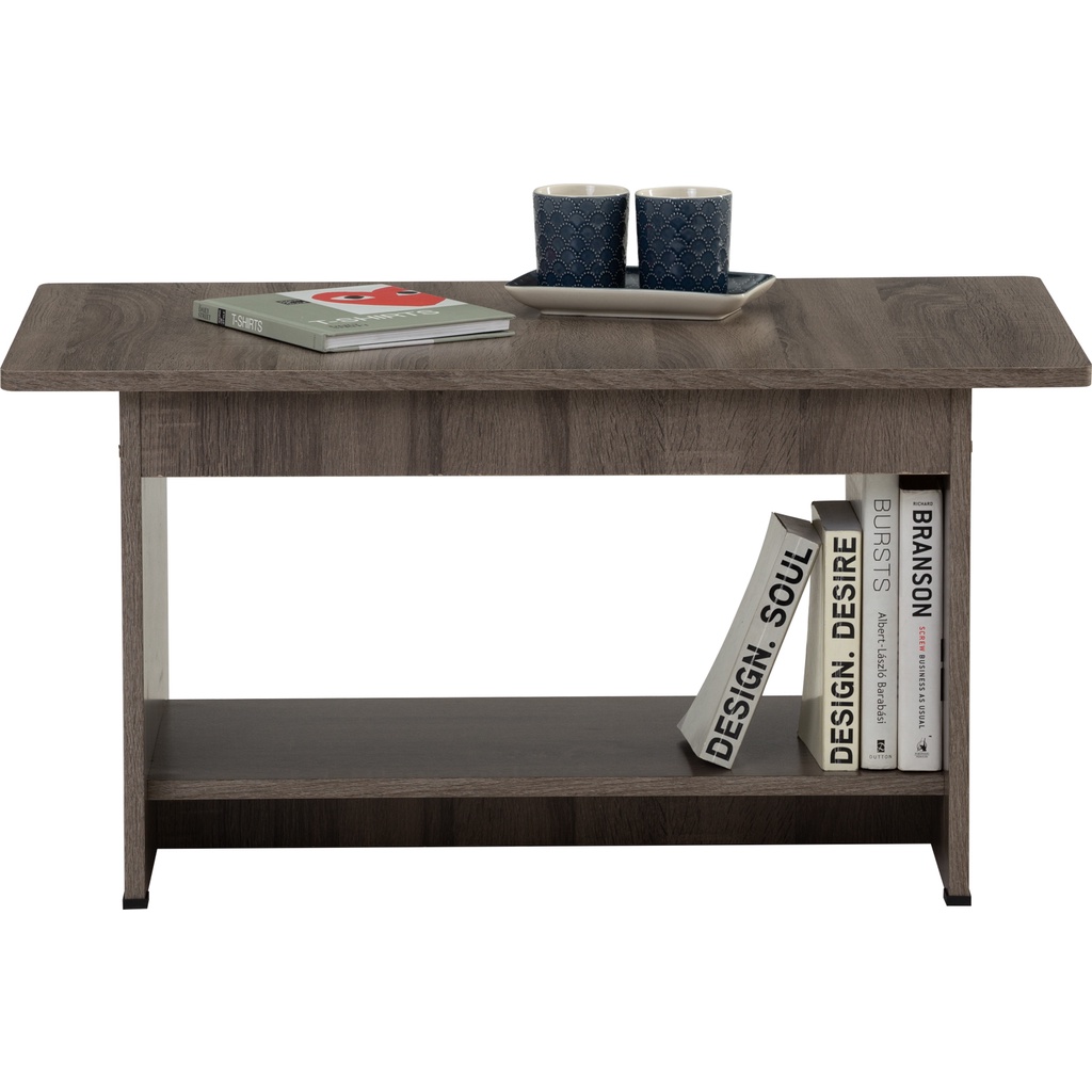 WONDERFUL Furniture BARRETT Coffee Table Grey Line Oak Brown Color 80cm ...