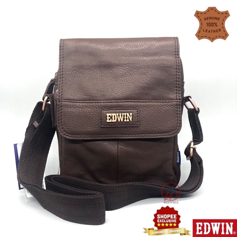 EDWIN PREMIUM LEATHER SLING BAG ( EESB 38430 ) | Shopee Malaysia