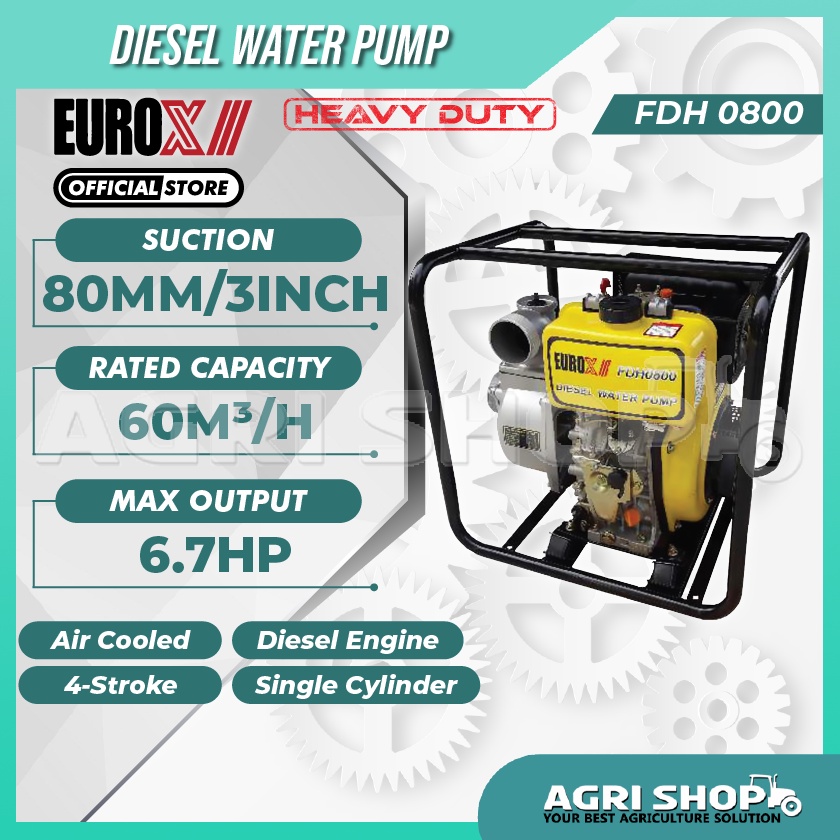 Agrishop EuroX Diesel Water Pump Series FDH 0800 Heavy Duty | Shopee ...