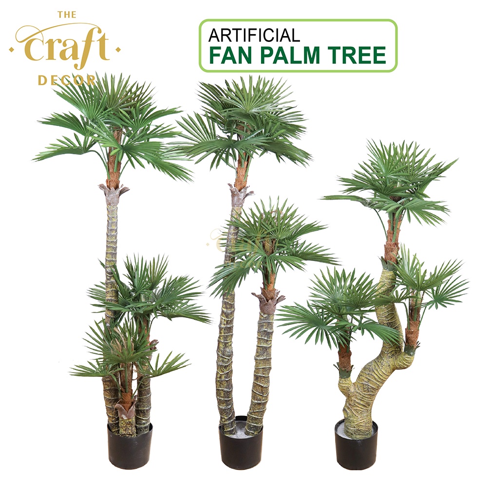 The Craft Decor 130cm-150cm Artificial Fan Palm Tree With Pot | Pokok ...