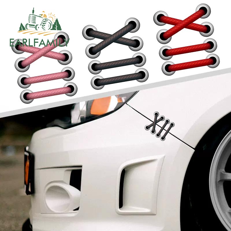 EARLFAMILY 13cm Shoelace Car Stickers Waterproof Decals Street signs ...