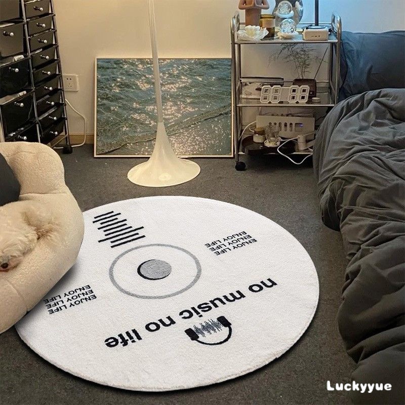 Creative CD Shaped Carpet Bedroom Retro Style Floor Mat Living Room ...