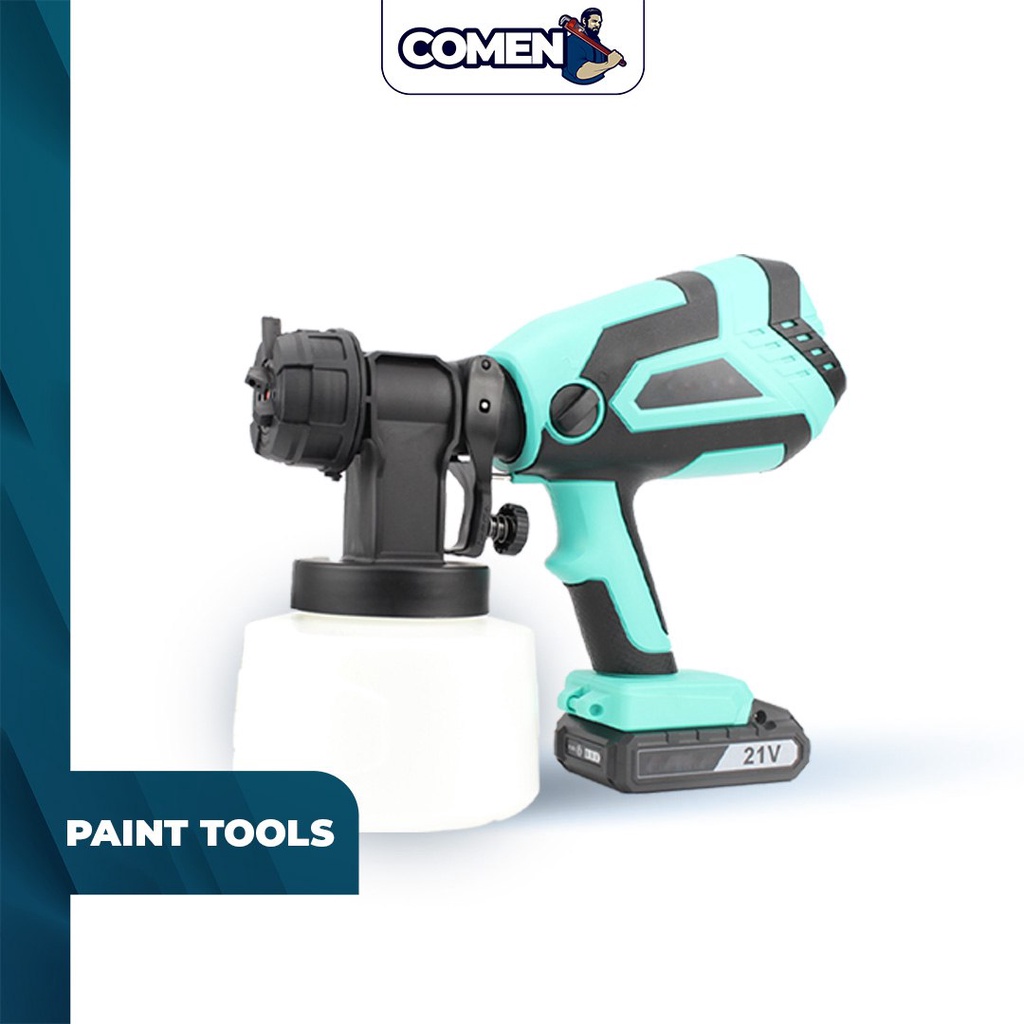 COMEN Cordless Paint Sprayer 21V MSPS5830 Portable Battery Spray Gun ...