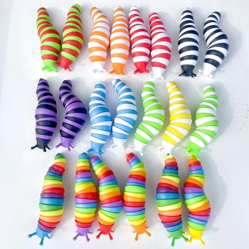 3D Slug Fidget Toy Articulated Stretch Caterpillar Toy Novelty Anxiety ...