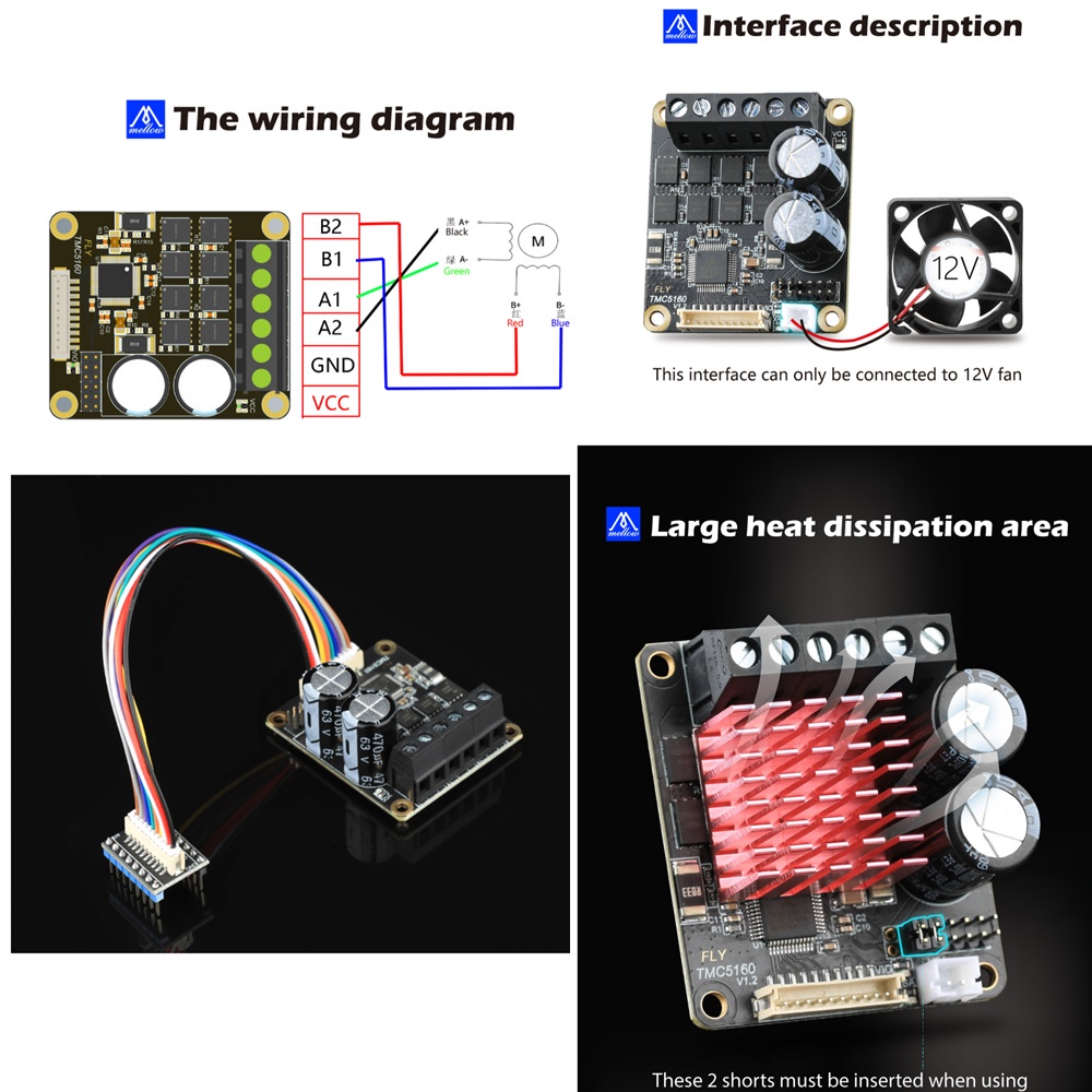 Mellow FLY HV- TMC5160 PRO V1.2 24V/48V Stepper Motor Driver StepStick ...
