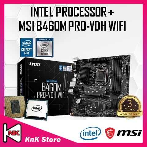 MSI B460M PRO-VDH WiFi B460 LGA1200 MOTHERBOARD + Intel 10TH GEN ...