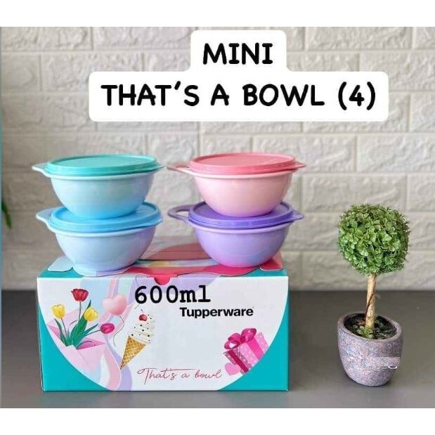 Tupperware Mini That's A Bowl (4) 600ml OR Click Bowls 425ml OR Pretty ...