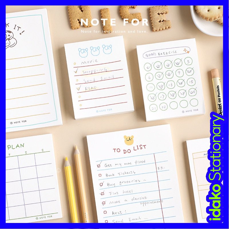 idako 100 sticky note pelan comel senarai tugasan pelan kad tebuk comel ...