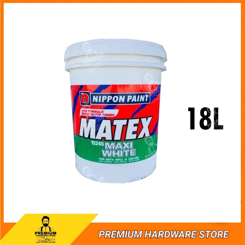 NIPPON PAINT Matex Maxi White 15245 18 Liter Wall Ceiling Interior Paint Matt Finish Cat Putih ...