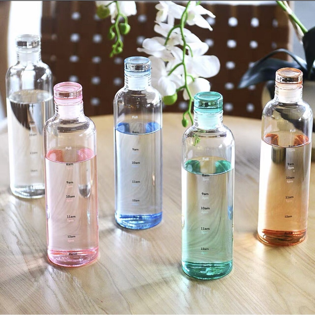 Ocean_Time Scale Glass Transparent Direct Drinking Water Bottle 500ml ...
