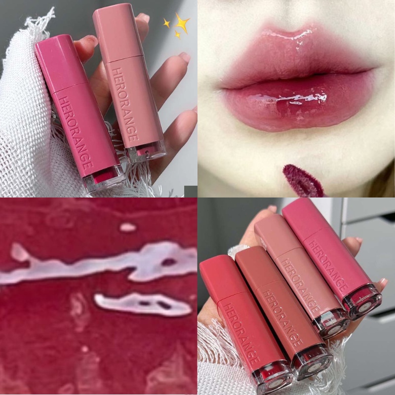 HERORANGE Aqua Mirror Light Lip Glaze Lipstick Cloud Mirror Water Light ...