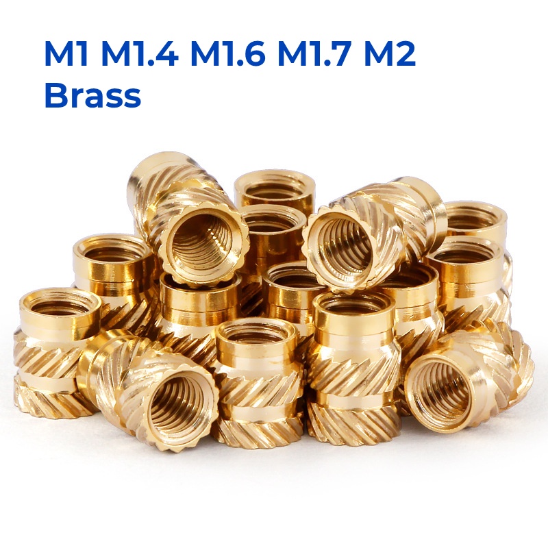 M1 M1.4 M1.6 M1.7 M2 Brass Insert Nut Double Twill Copper Nuts Hot Melt ...