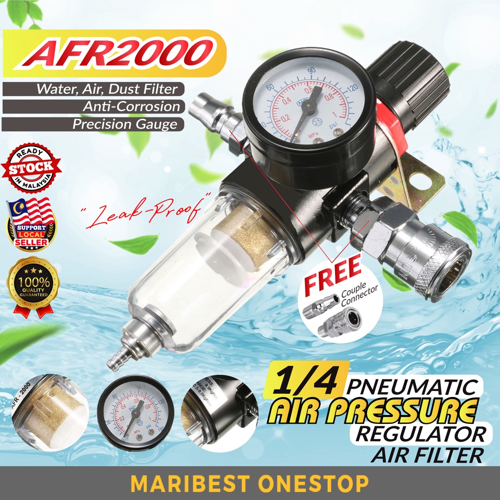 AFR2000 1/4 inch Pneumatic Air Pressure Regulator Water Oil Filter ...