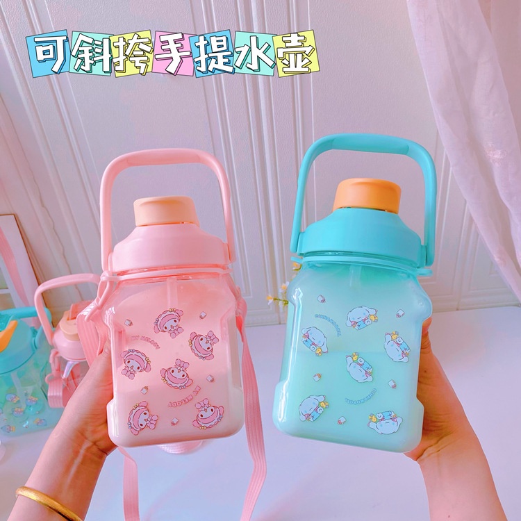 1300ml Cute Sanrio Hello Kitty Melody Kuromi Pudding Style Tummy Water ...