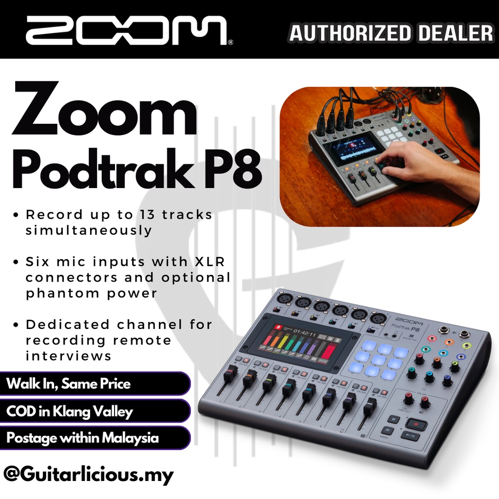 ZOOM Podtrak P8 8-channel Podcasting Mixer ( P8 / P-8 / P 8 ) | Shopee ...