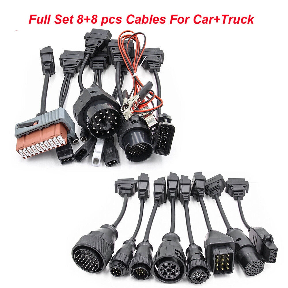 Full set 8 Car Truck Extension Cables OBD to OBD2 Car diagnostic ...