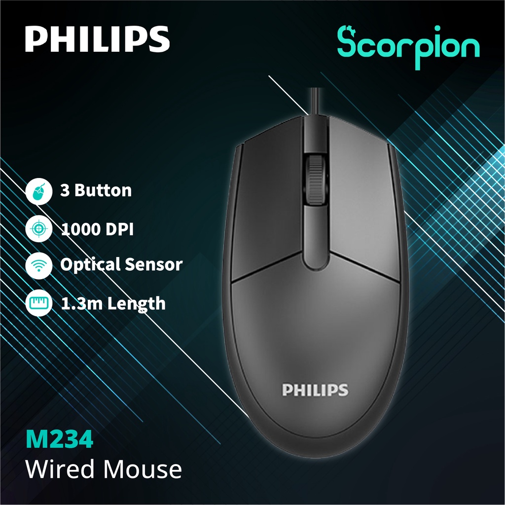 Philips M234 USB Wired Optical Mouse | Shopee Malaysia