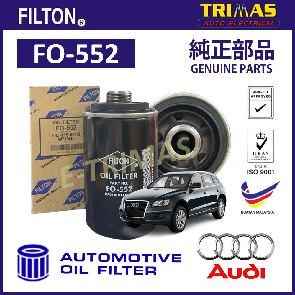 FILTON Oil Filter Audi Q5 8RB Engine EA888 Penapis Minyak Hitam Enjin ...