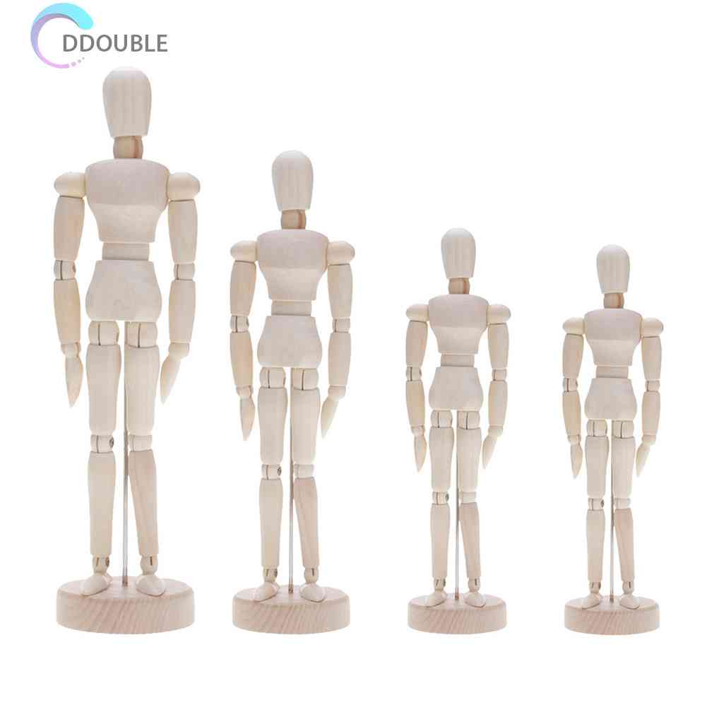Handmade Wooden Movable Limbs Human Figure Model Artist Sketch Draw ...