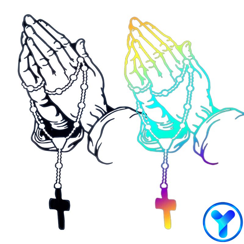 YAP 1Pc Rosary God Jesus Christ Crown Vinyl Car Sticker Truck Window ...