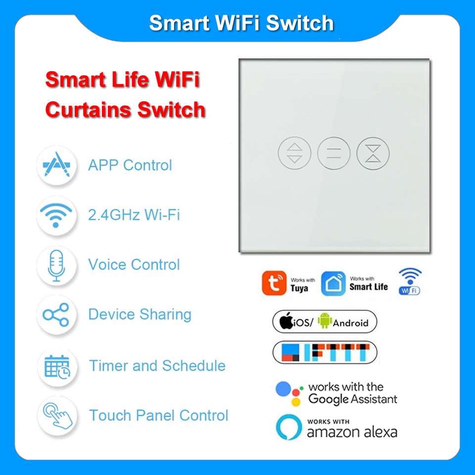 Tuya Smart Life WiFi Curtains Blinds Switch Roller Shutter Electric ...
