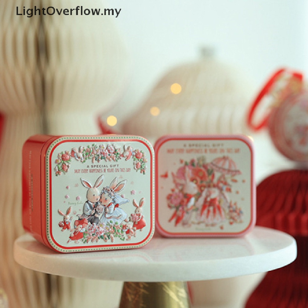 [LightOverflow] Easter Square Box Candy Box Easter Bunny Pring Tin ...
