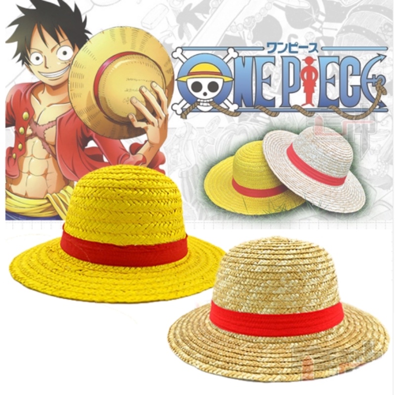 Anime One Piece Monkey D Luffy Hat Adult Kids Cap Cosplay Straw Boater ...