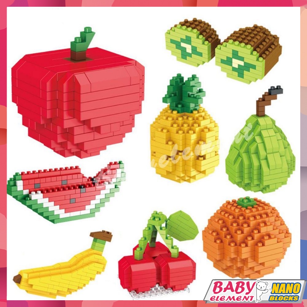 Nano Blocks Fruit series Mini Building Blocks apple banana orange ...